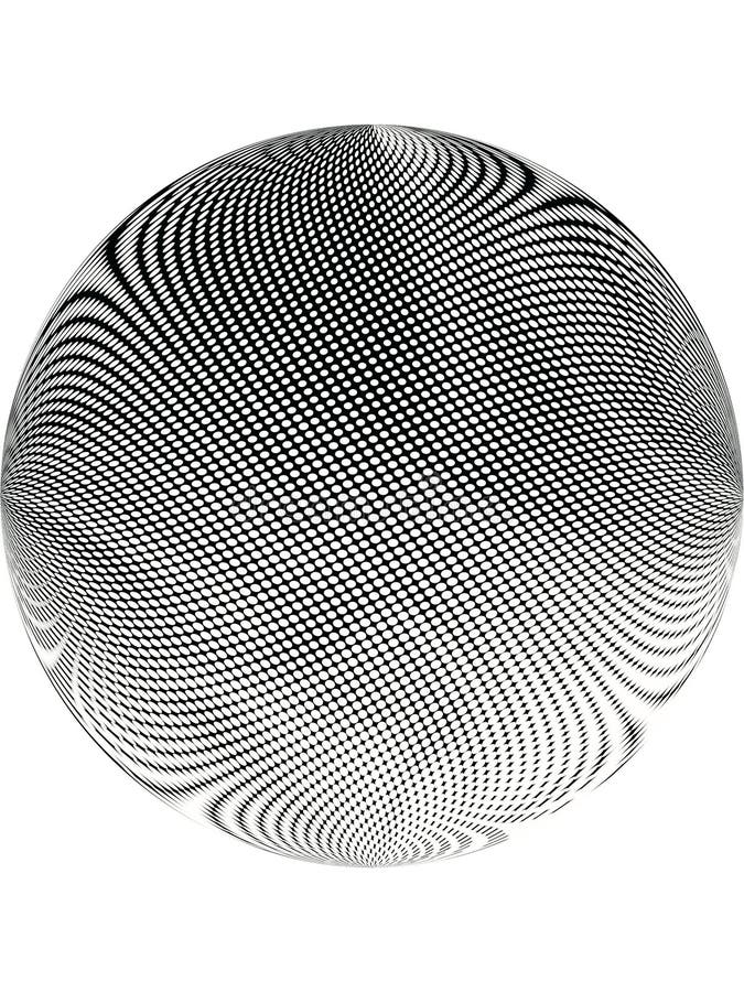 Abstract Black and White Dotted Sphere. Stock Illustration ...
