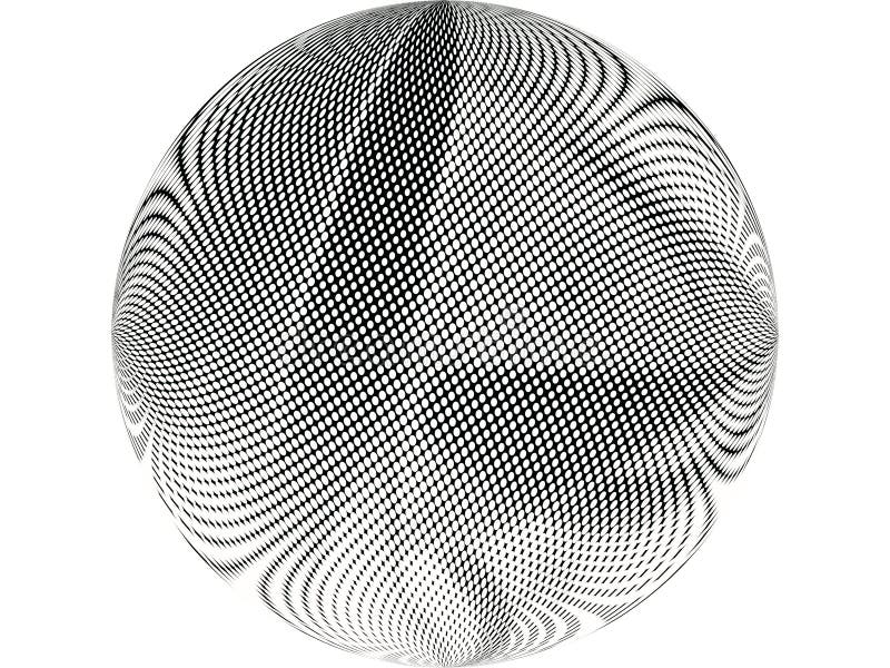 Abstract Black and White Dotted Sphere. Stock Illustration ...
