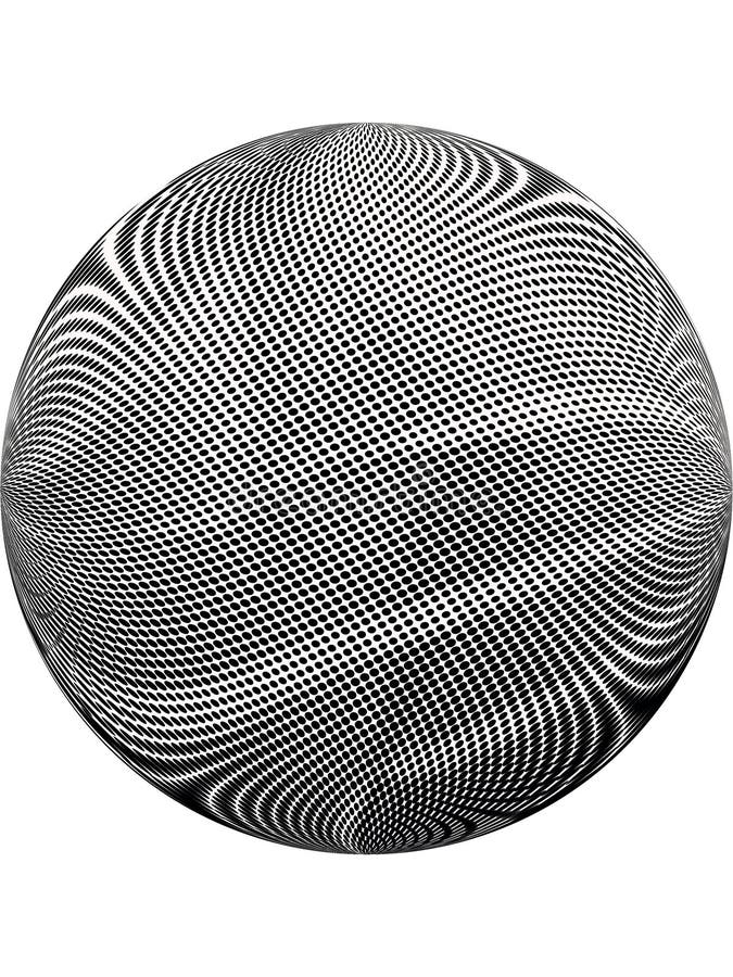 Abstract Black and White Dotted Sphere. Stock Illustration ...