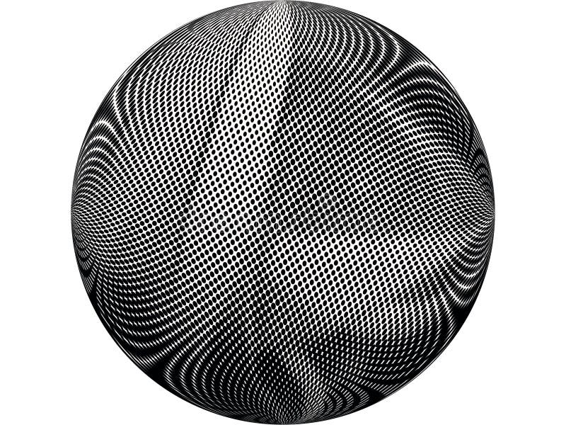 Abstract Black and White Dotted Sphere. Stock Illustration ...