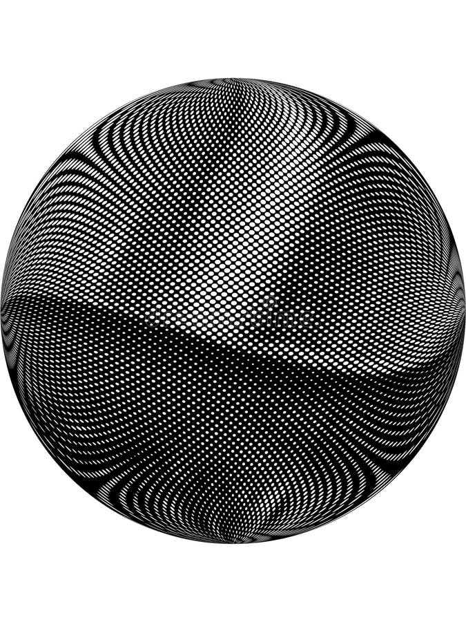 Abstract Black and White Dotted Sphere. Stock Illustration ...