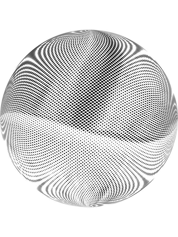 Abstract Black and White Dotted Sphere. Stock Illustration ...