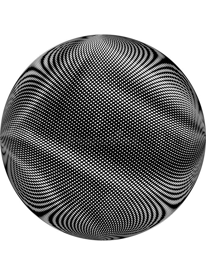 Abstract Black and White Dotted Sphere. Stock Illustration ...