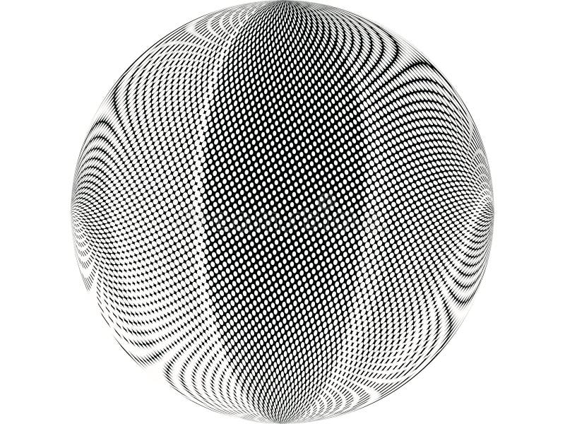 Abstract Black and White Dotted Sphere. Stock Illustration ...