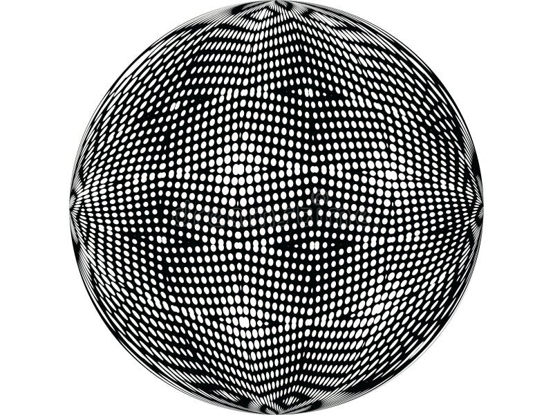 Abstract Black and White Dotted Sphere. Stock Illustration ...