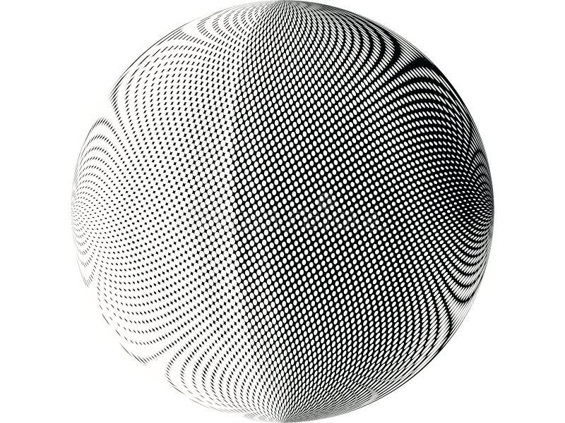 Abstract Black and White Dotted Sphere. Stock Illustration ...