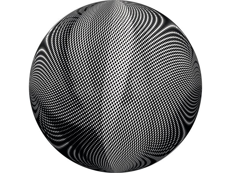 Abstract Black and White Dotted Sphere. Stock Illustration ...