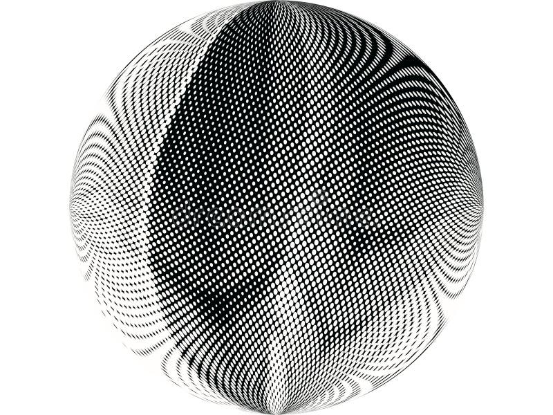 Abstract Black and White Dotted Sphere. Stock Illustration ...