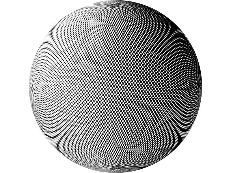 Abstract Black and White Dotted Sphere. Stock Illustration ...