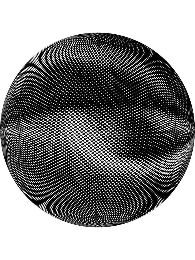 Abstract Black and White Dotted Sphere. Stock Illustration ...