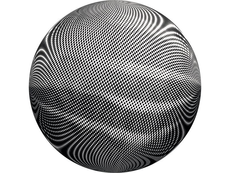 Abstract Black and White Dotted Sphere. Stock Illustration ...