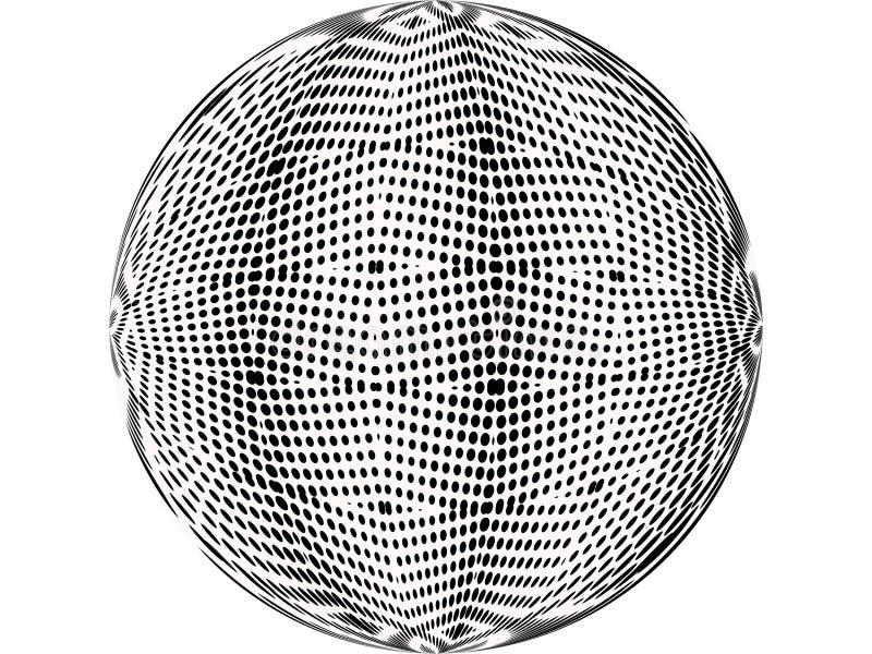 Abstract Black and White Dotted Sphere. Stock Illustration ...