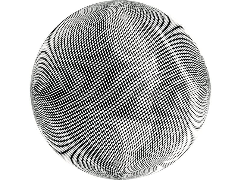 Abstract Black and White Dotted Sphere. Stock Illustration ...