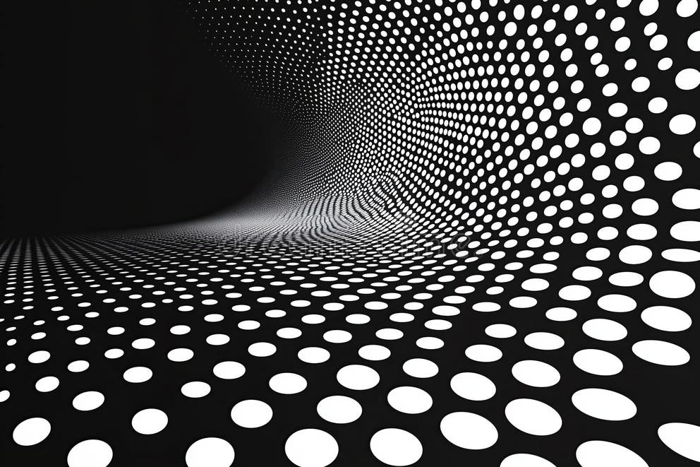 Abstract Black and White Dotted Surface Creating an Optical Illusion ...