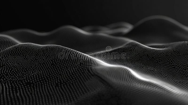 Abstract Black and White Dotted Wave Pattern Stock Illustration ...