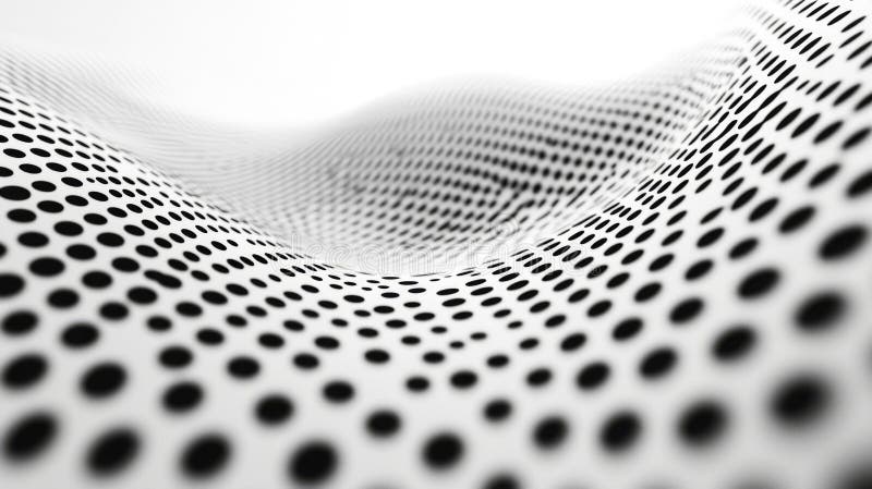 Abstract Black and White Dotted Wave Pattern Stock Illustration ...