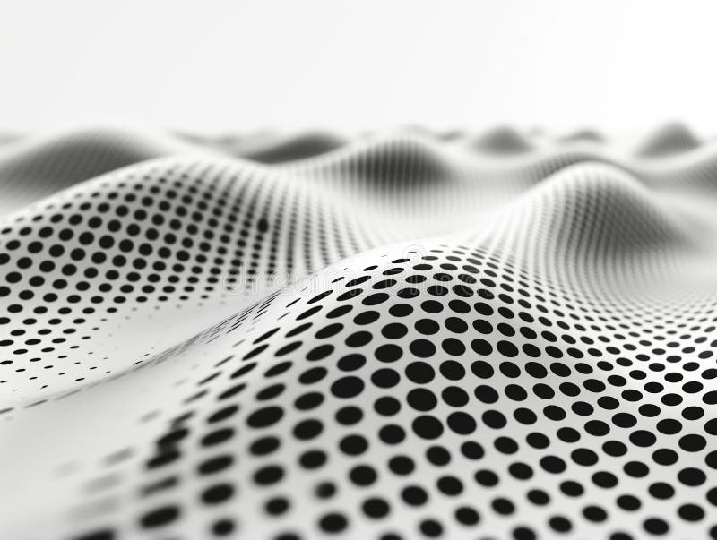 Abstract Black and White Dotted Wave Pattern Stock Image - Image of ...