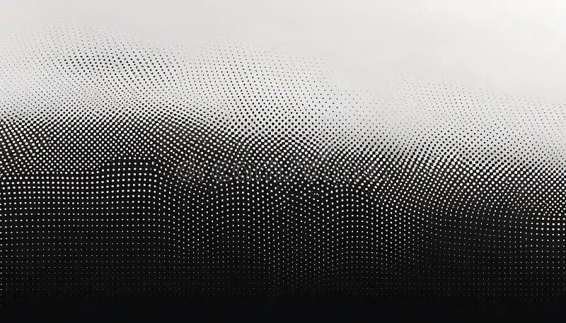 Abstract Black and White Dotted Wave Pattern Stock Illustration ...