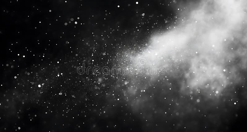 Abstract Black and White Dust Particles Suspended in Air Creating a ...