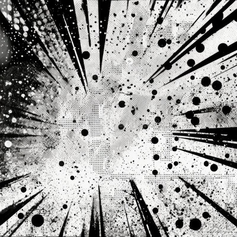 Abstract Black and White Explosion: a Grunge Art Burst Stock ...