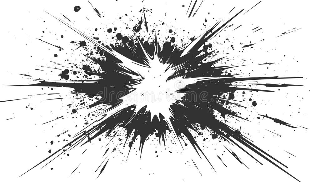 Abstract Black and White Explosion Splash with Dynamic Splatter Design ...