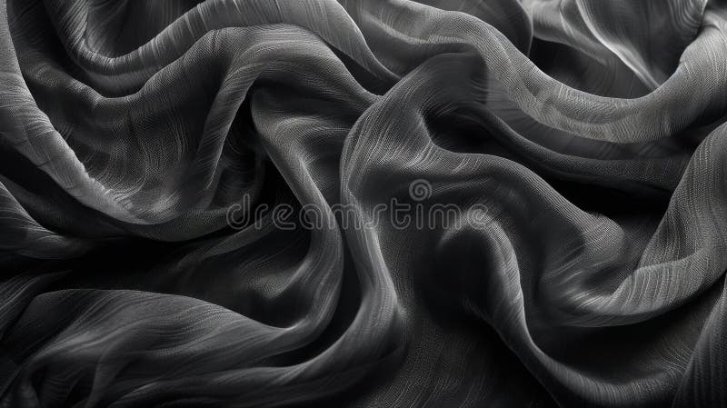 Abstract Black and White Fabric Waves Stock Photo - Image of material ...