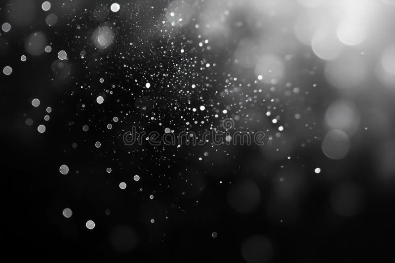Abstract Black and White Festive Background with Blurred Lights and ...