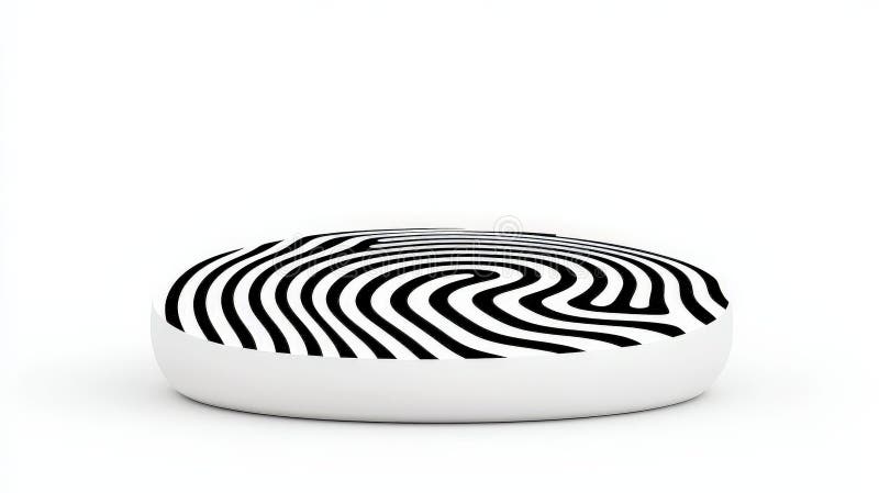 Abstract Black and White Fingerprint Pattern on Smooth Round Surface ...