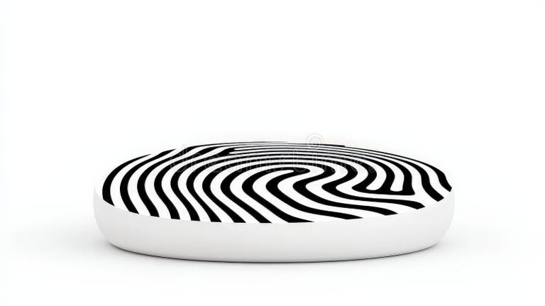 Abstract Black and White Fingerprint Pattern on Smooth Round Surface ...