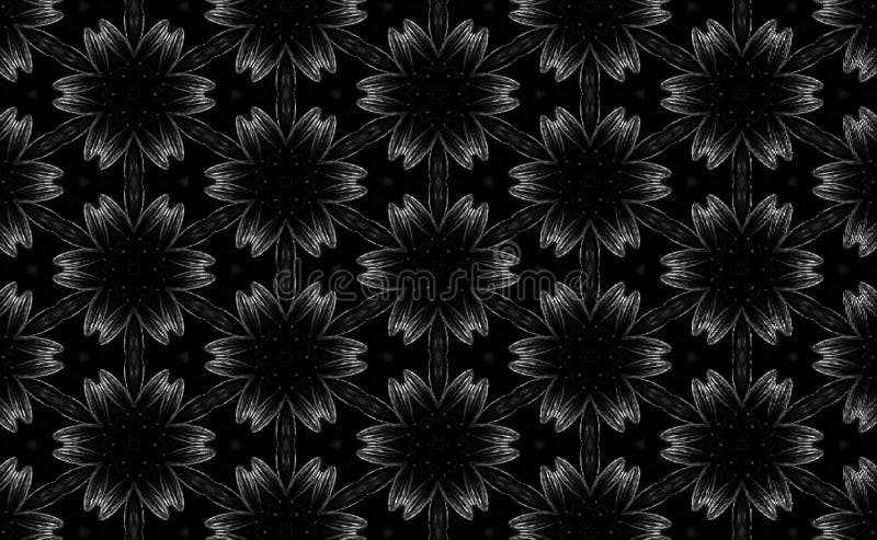 Abstract Black and White Floral Pattern Background Stock Illustration ...