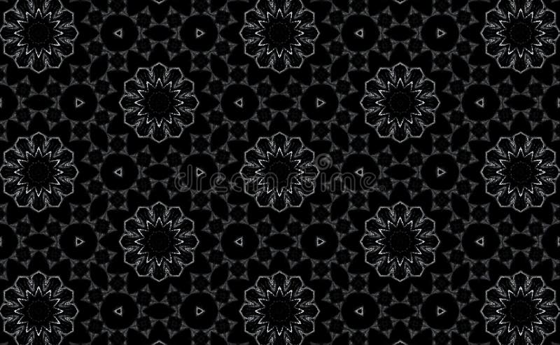 Abstract Black and White Floral Pattern Background Stock Illustration ...