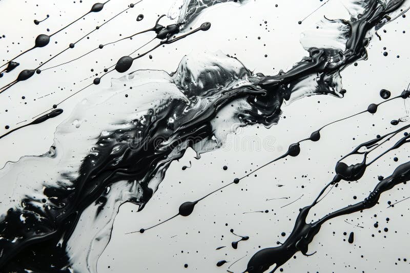 Abstract Black and White Fluid Art Pattern, Detailed and Dynamic for ...