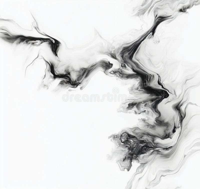 Abstract Black and White Fluid Art with Swirling Patterns and Textures ...