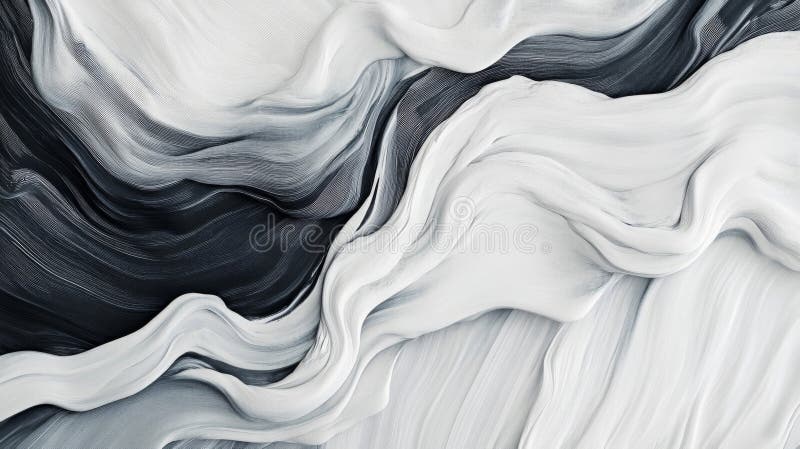 Abstract Black and White Fluid Art Texture Stock Illustration ...