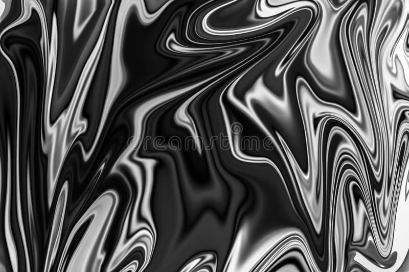 Abstract Black and White Fluid Pattern. Dynamic Interplay of Light and ...