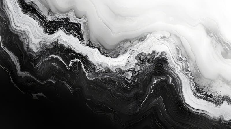 Abstract Black and White Fluid Swirl Texture Stock Illustration ...