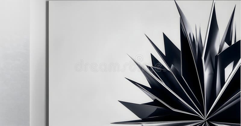 Abstract Black and White Geometric Artwork with Sharp Spikes for a Bold ...