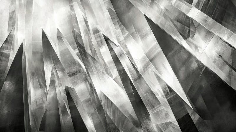 Abstract Black and White Geometric Background with Sharp Edges and ...