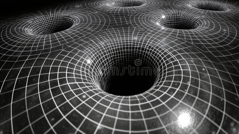 Abstract Black and White Geometric Design Featuring Circular Holes with ...