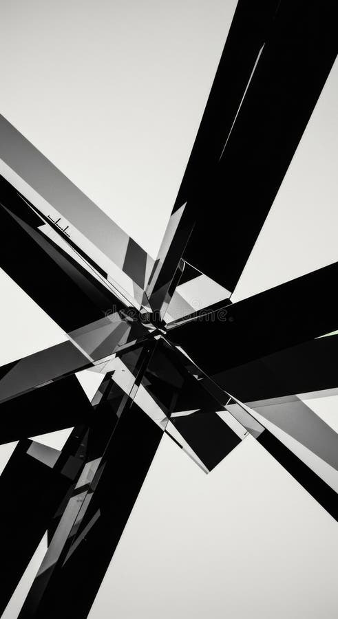 Abstract Black and White Geometric Design with Sharp Lines and Angles ...