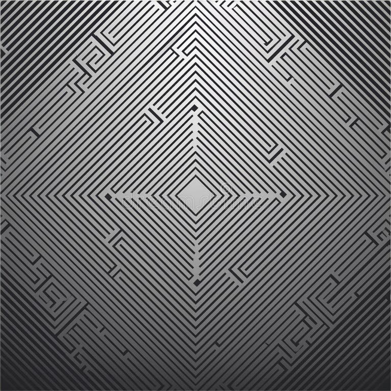 Abstract Black and White Geometric Maze Pattern Design in 3d Stock ...