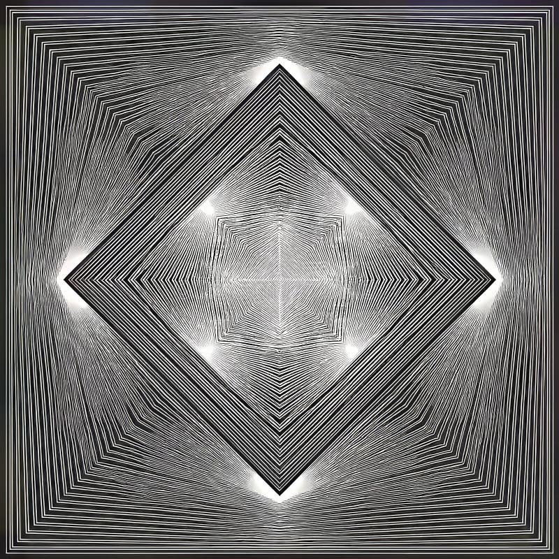 Abstract Black and White Geometric Maze Pattern Design in 3d Stock ...