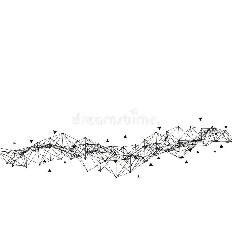 Abstract Black and White Geometric Network Design Stock Illustration ...