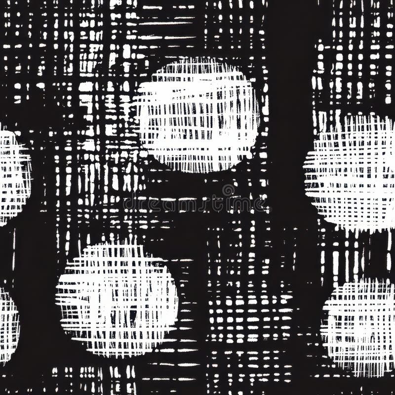 Abstract Black and White Geometric Pattern with Circles and Lines ...