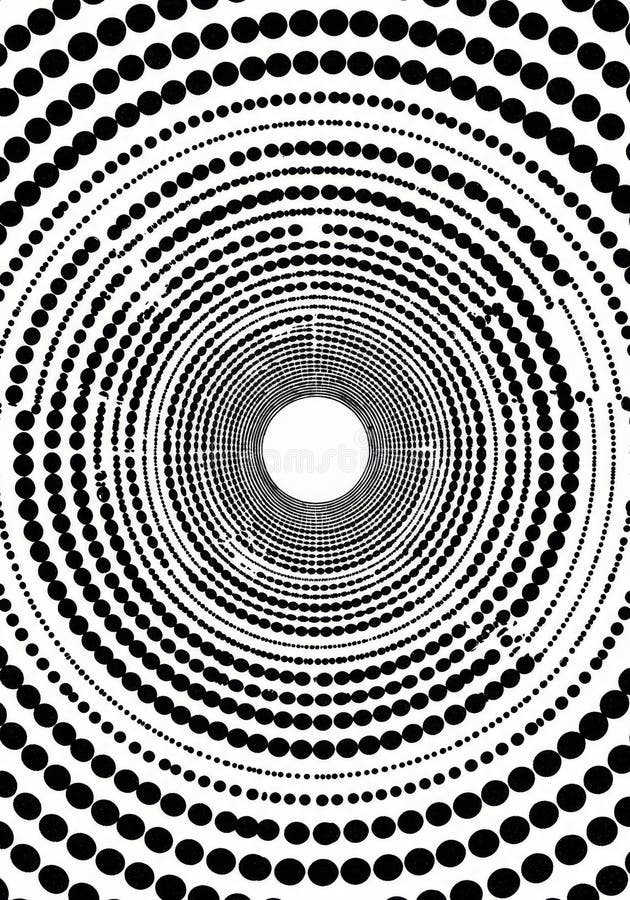 Abstract Black and White Geometric Pattern with Concentric Circles ...