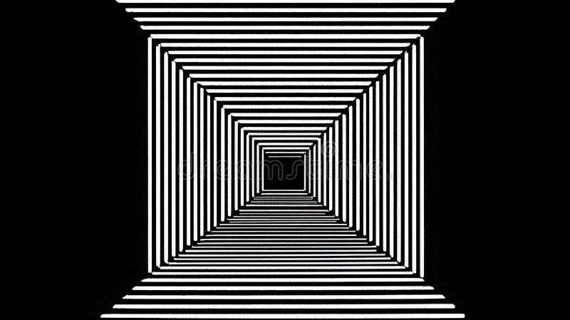Abstract Black and White Geometric Pattern with Converging Lines ...