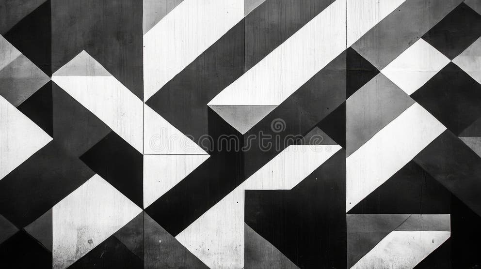 Abstract Black and White Geometric Pattern Design Stock Illustration ...