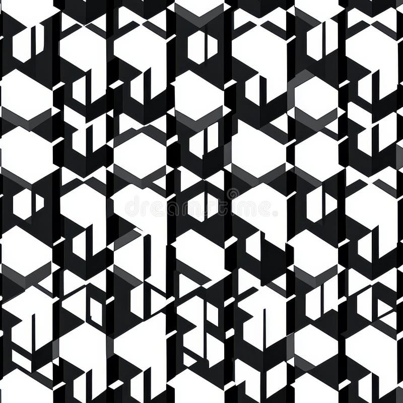 Abstract Black and White Geometric Pattern with Dynamic Shapes Stock ...