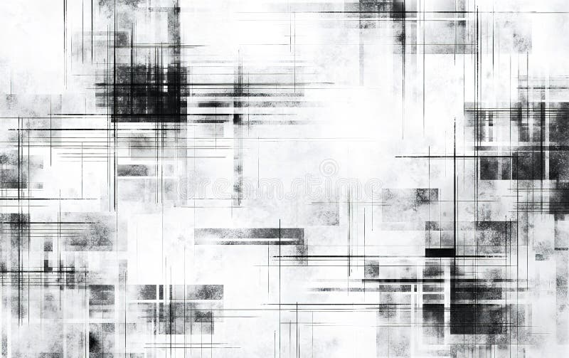 Abstract Black and White Geometric Pattern with Lines and Shapes in a ...