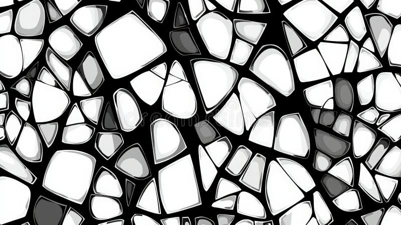 Abstract Black and White Geometric Pattern with Randomly Arranged Shapes and Textures Stock ...